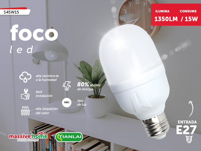 (S45W15) FOCO LED TIANLAI 15W | GRUPO AMARO